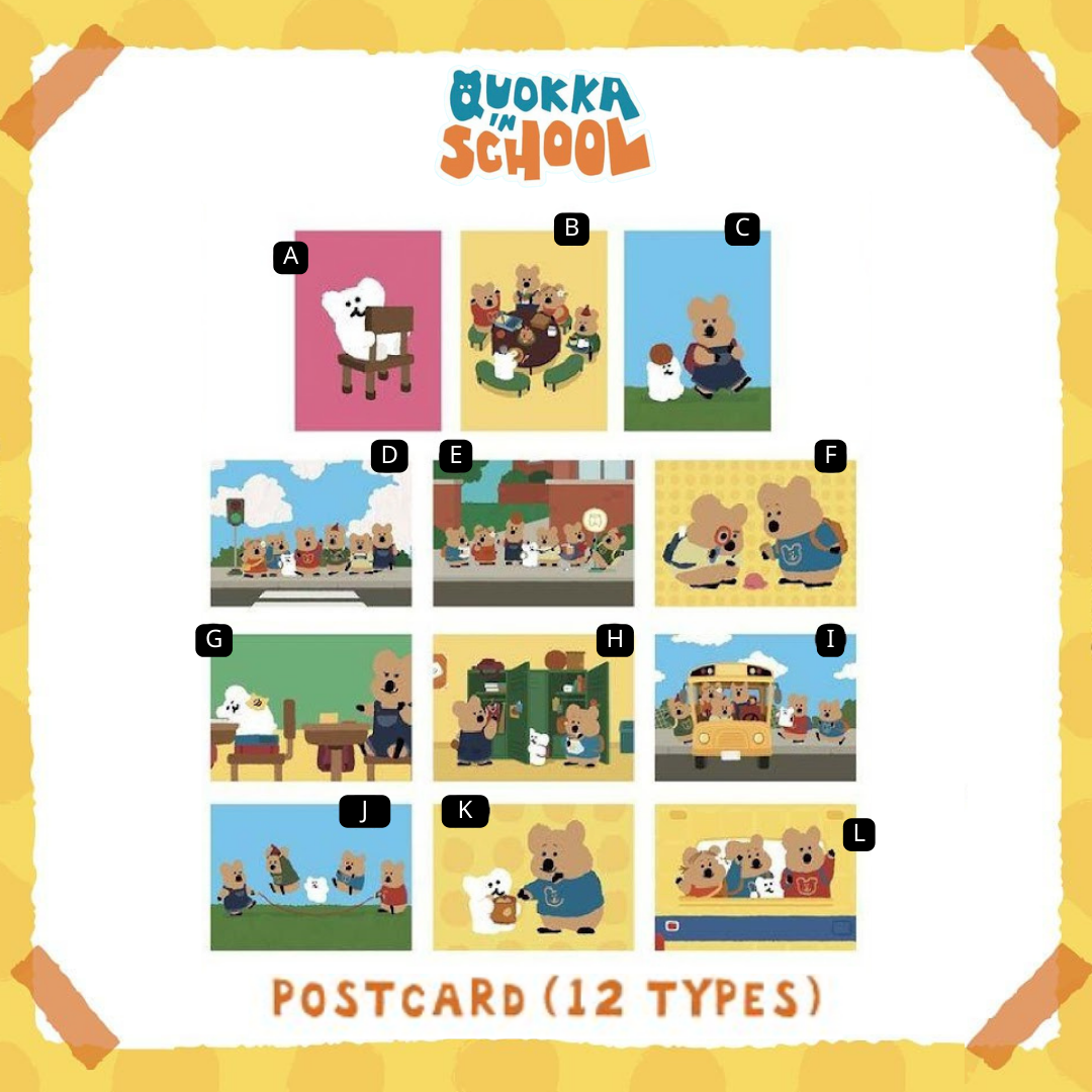 【韓國連線】[Quokka in School 快閃店限定] Dinotaeng Pop-Up Limited Postcard 校園系列限